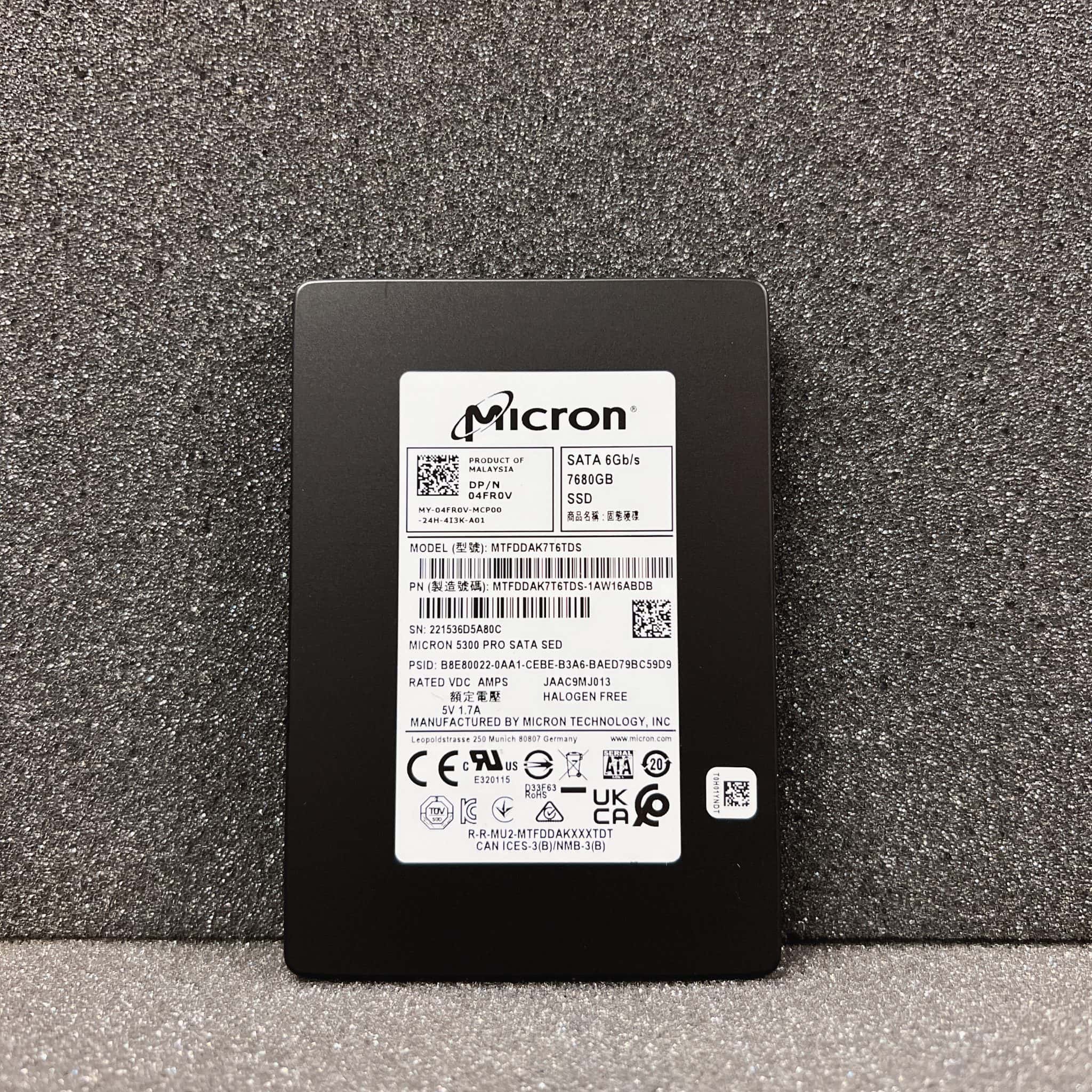 Micron 5300 PRO 7.68TB SSD 2.5" SATA SED (MTFDDAK7T6TDS) - LESHOP.HK