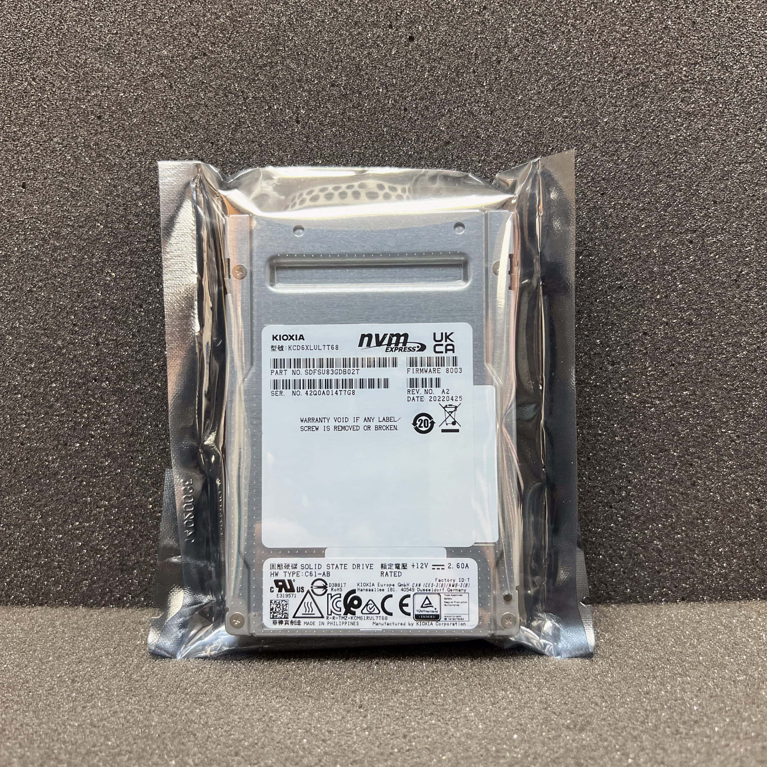 Kioxia CD6-R 7.68TB SSD 2.5″ U.3 PCIe NVMe (KCD6XLUL7T68) - LeShop.HK