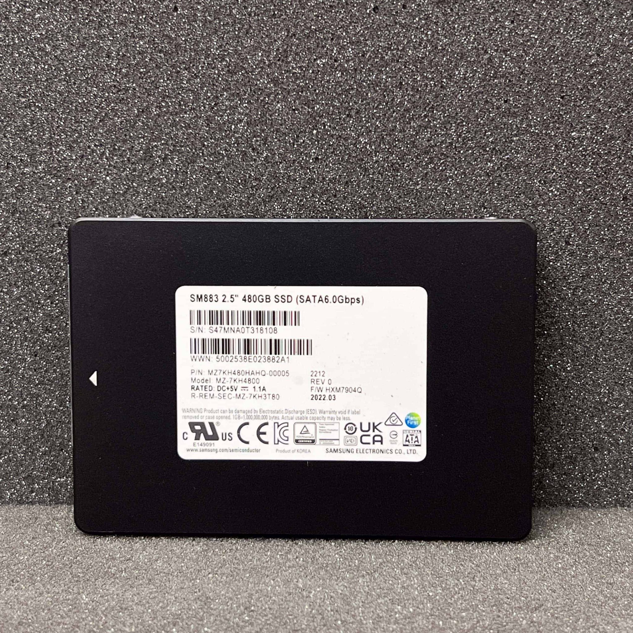 Samsung SM883 480GB SSD 2.5″ SATA (MZ7KH480HAHQ - 00005) - LeShop.HK