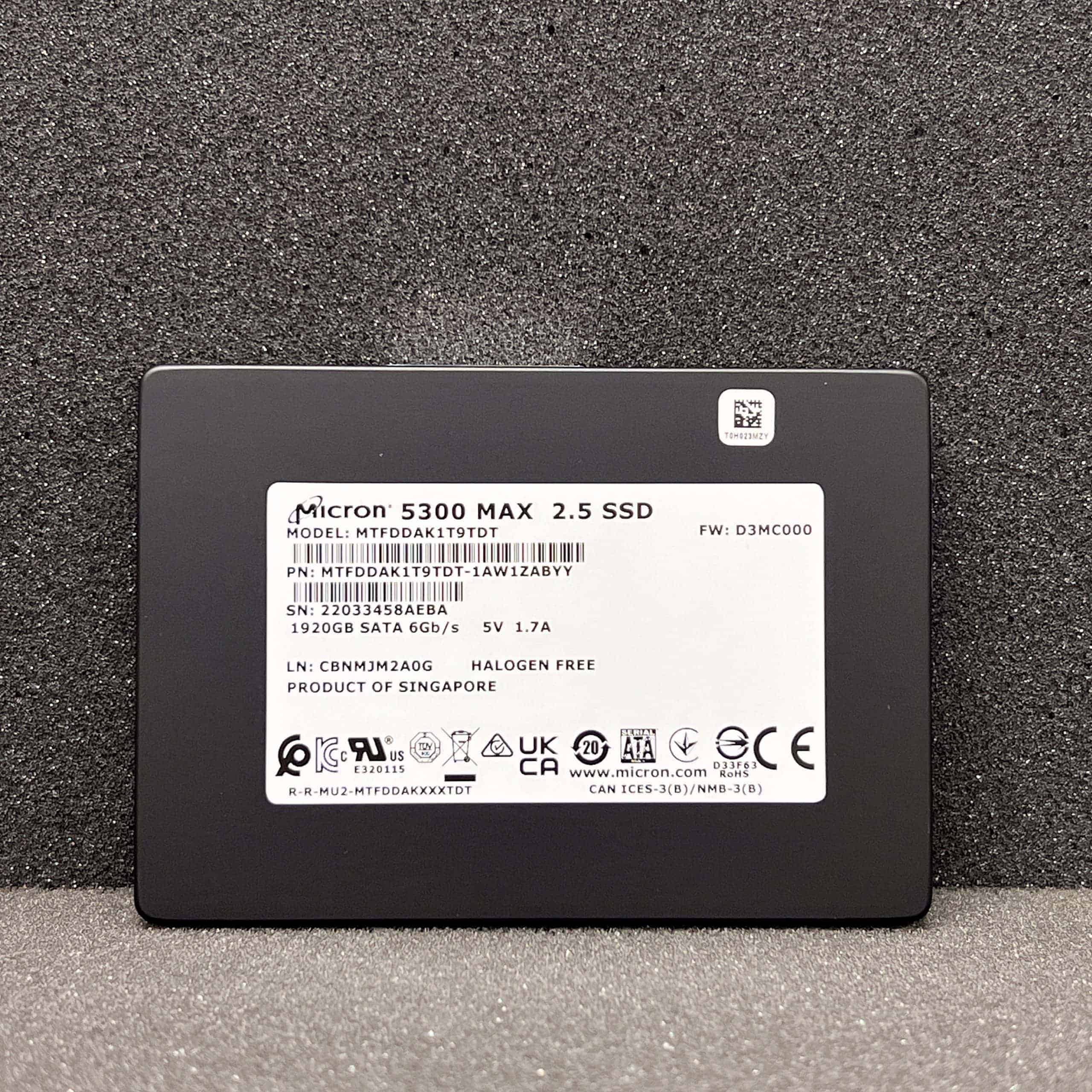 Micron 5300 MAX 1.92TB SSD 2.5″ SATA (MTFDDAK1T9TDT-1AW1ZABYY) - LeShop.HK