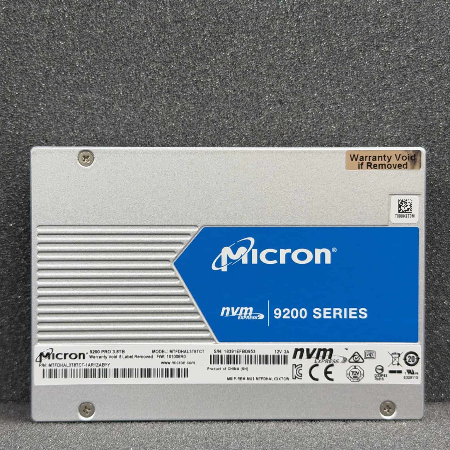 Micron 9200 PRO 3.84TB SSD 2.5″ U.2 PCIe NVMe (MTFDHAL3T8TCT-1AR1ZABYY ...